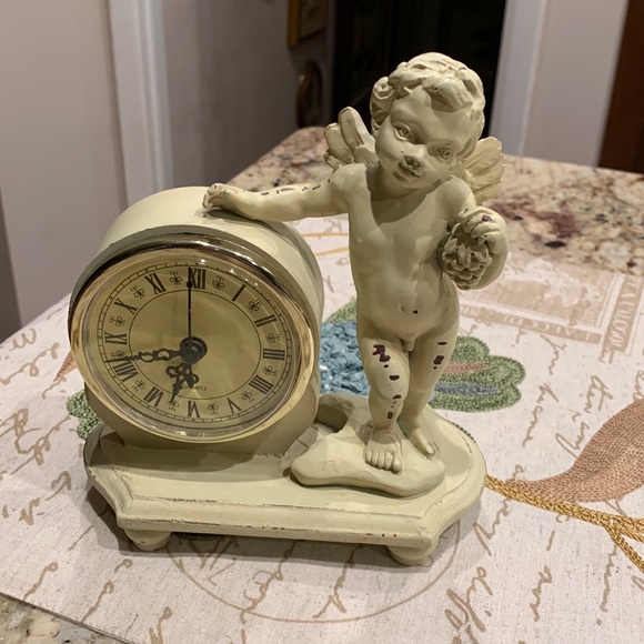 Accents | Vintage Angel Cream Color Clock | Poshmark